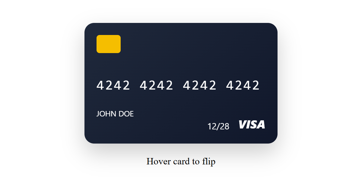Credit Card Flip Animation CSS (Code Snippet) - CodeShack