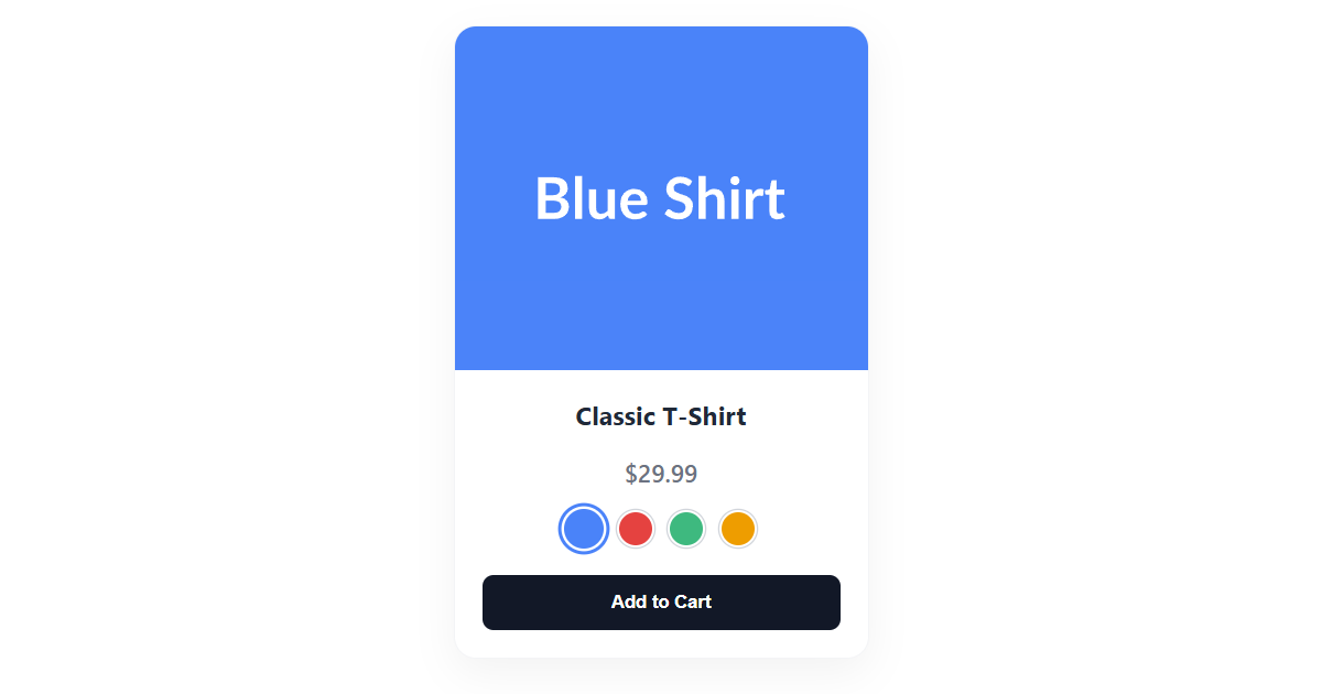 Product Card with Color Swatches JS (Code Snippet) - CodeShack