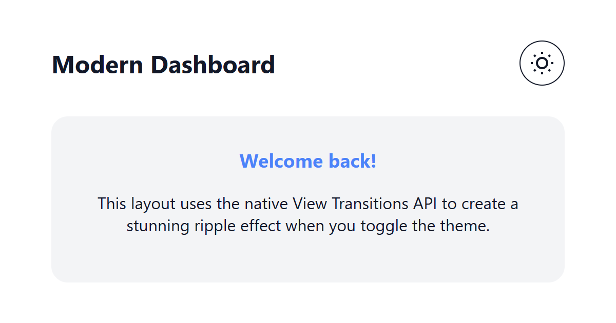 View Transitions Theme Toggle JS (Code Snippet) - CodeShack