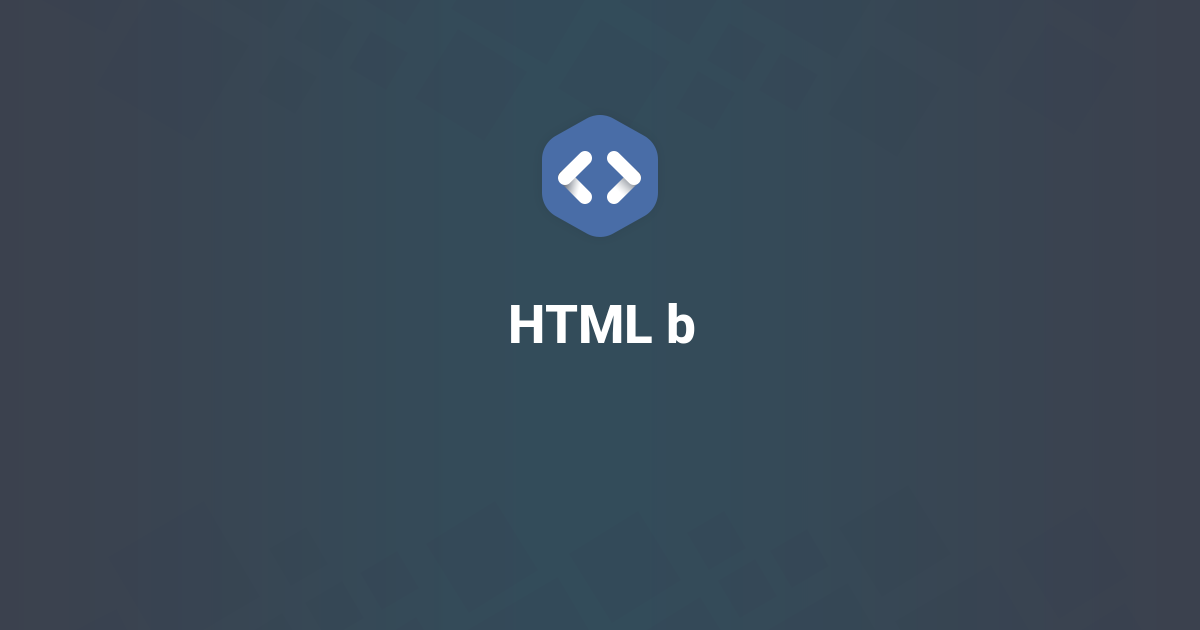 HTML b tag