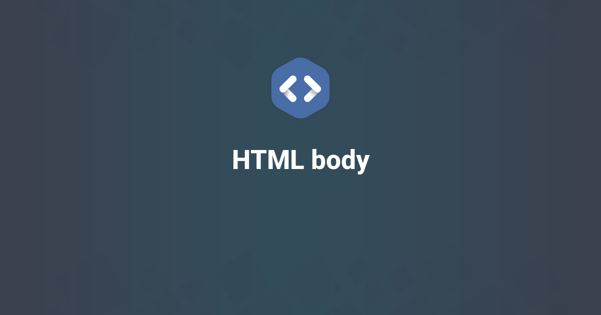 HTML body tag