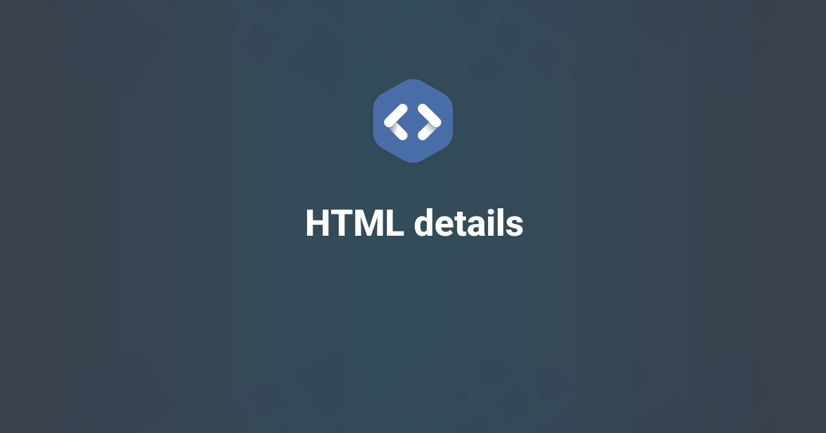 HTML details tag
