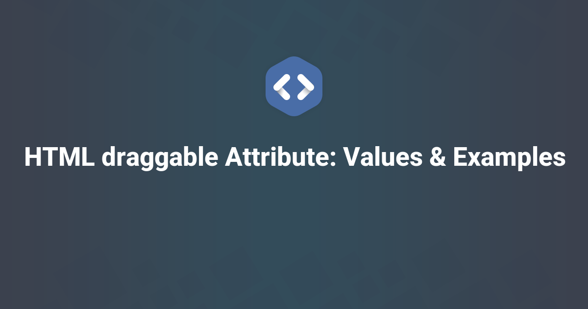 HTML draggable tag