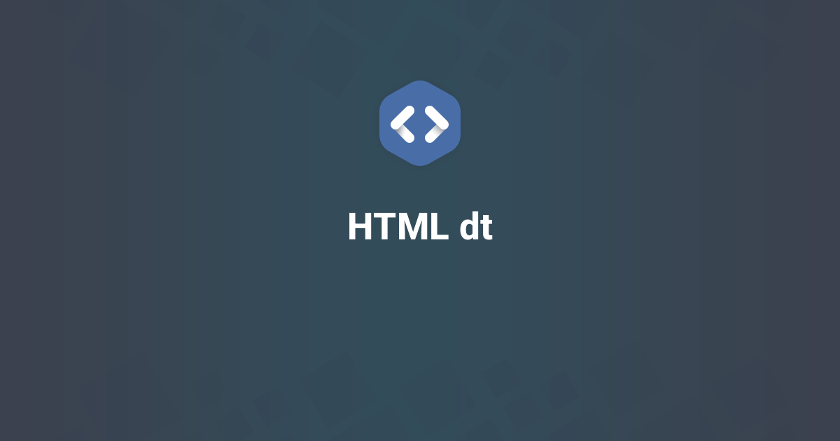 HTML dt tag