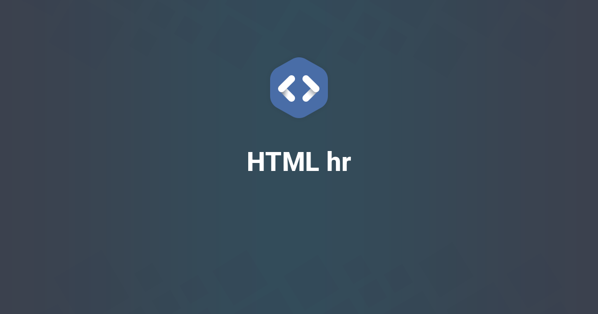 HTML hr tag