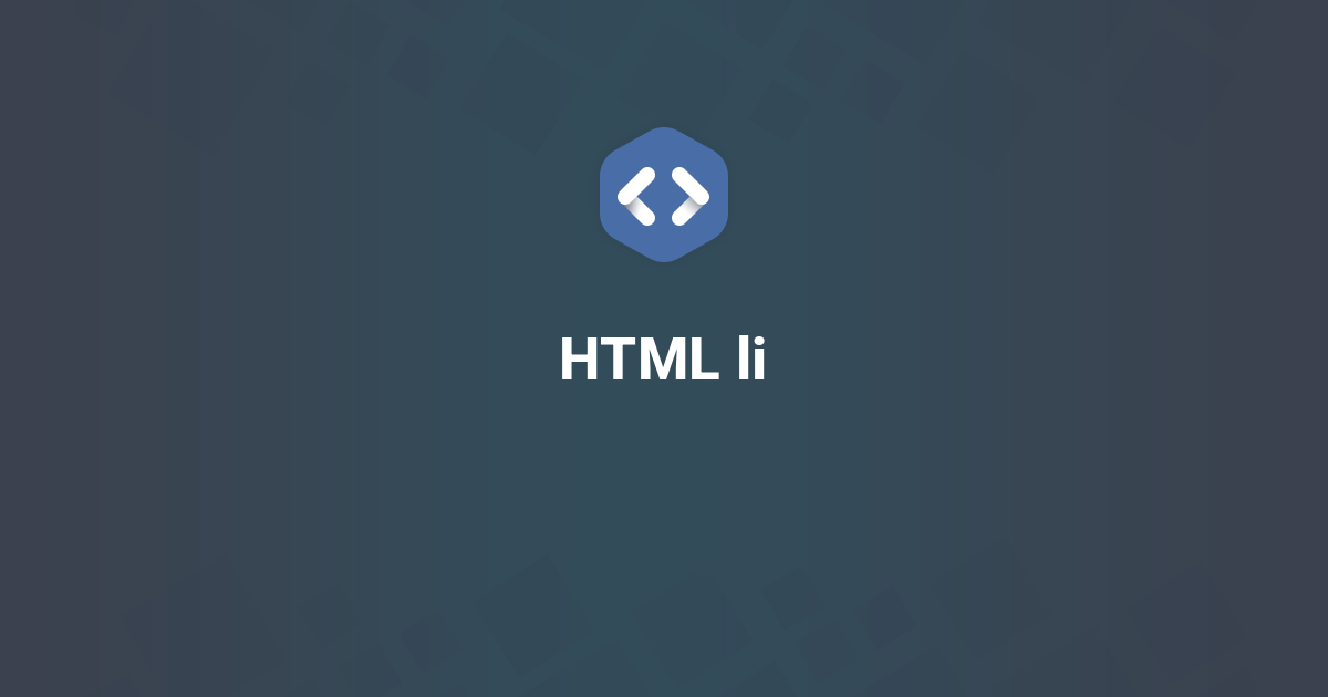 HTML li tag