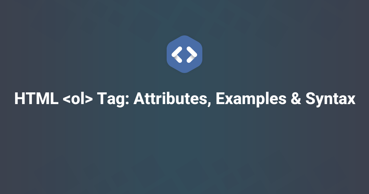 HTML ol tag