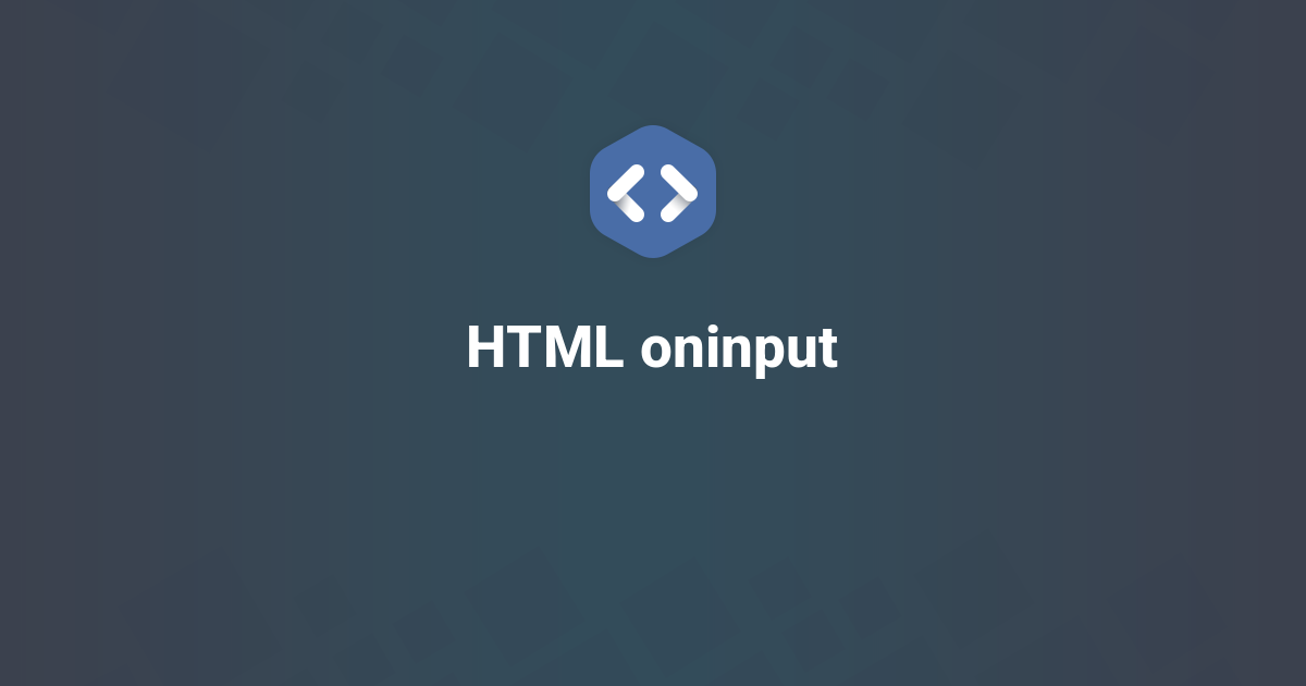 HTML oninput tag