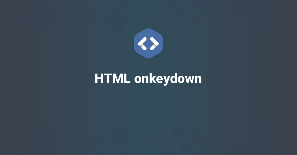 HTML onkeydown tag