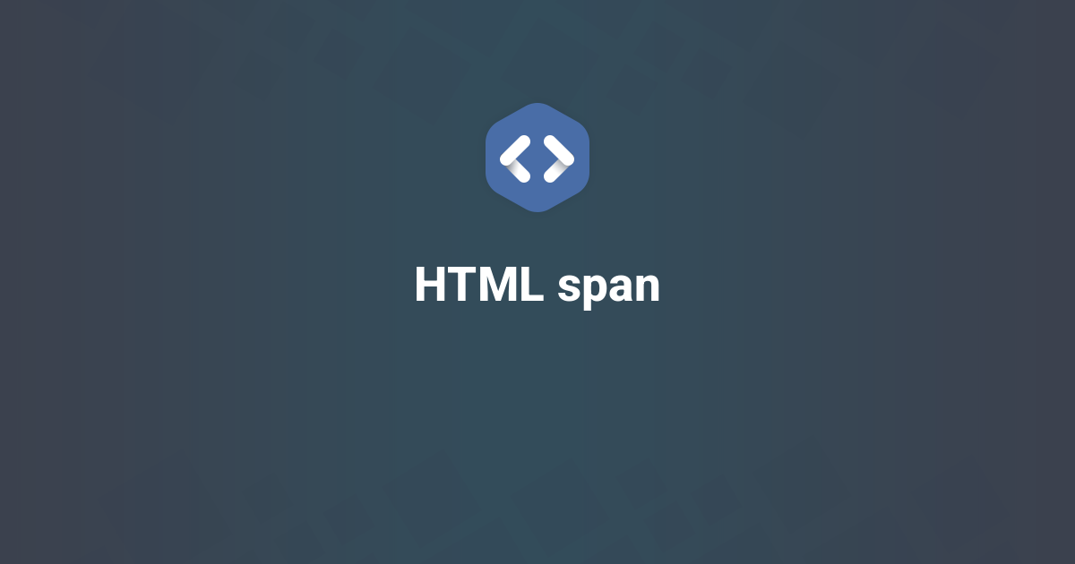 HTML span tag