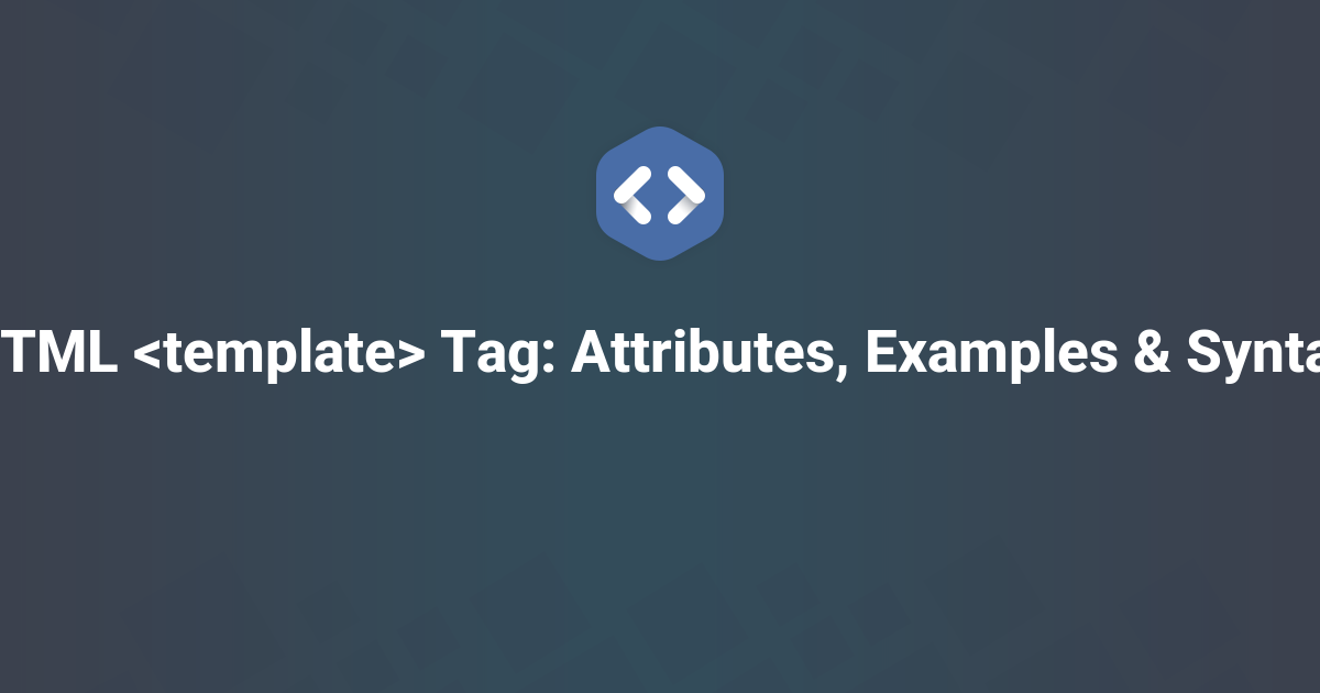 HTML template tag