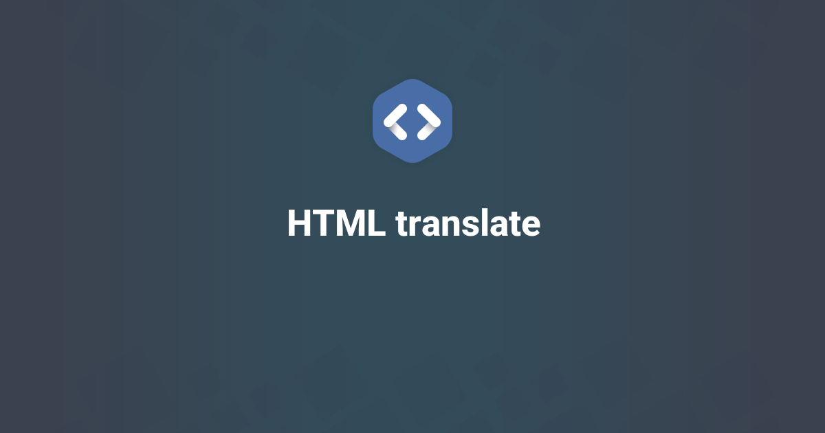 HTML translate tag