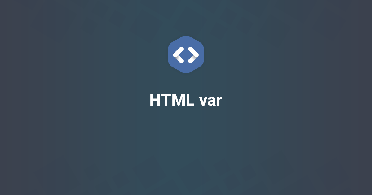 HTML var tag