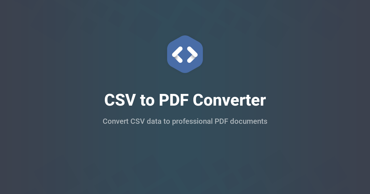 CSV to PDF Converter - Free Online Tool