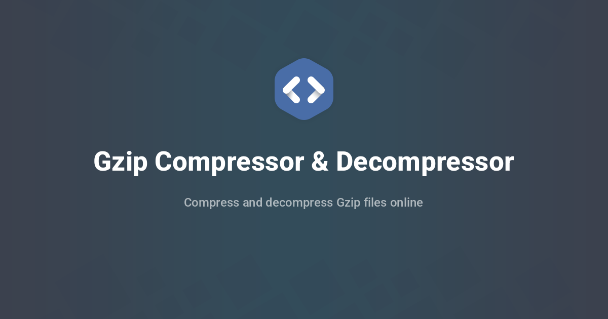 Gzip Compressor & Decompressor - Online File Tool