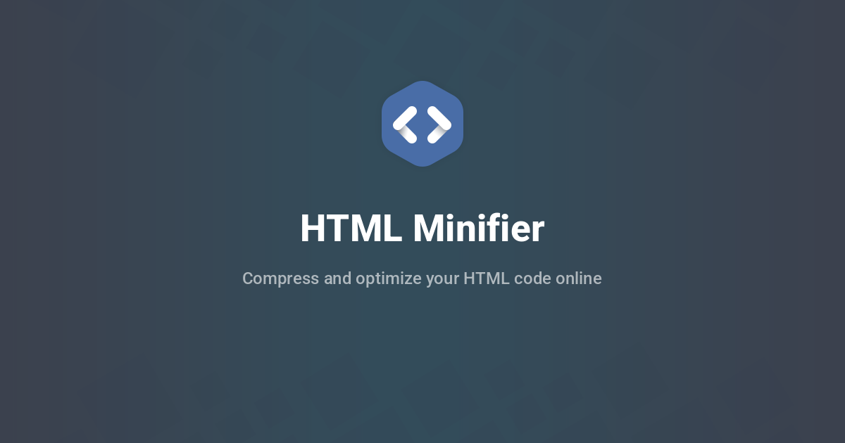HTML Minifier - Online HTML Minify Tool