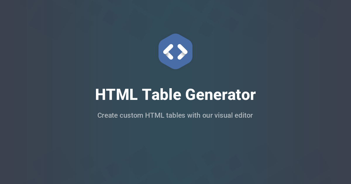HTML Table Generator - Free Online Visual Editor