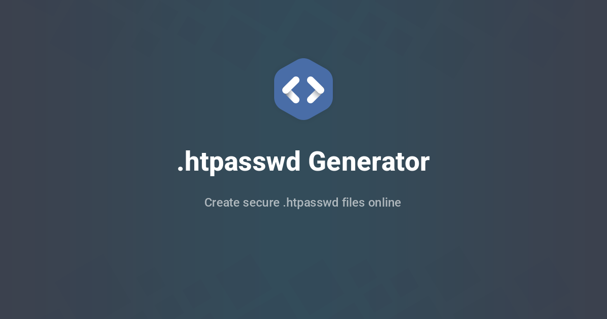 .htpasswd Generator - Online Tool for Apache
