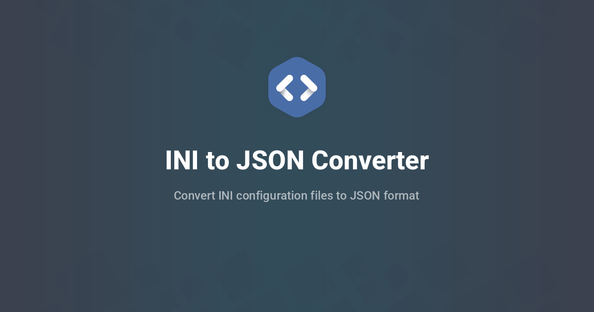 INI to JSON Converter - Free Online Tool