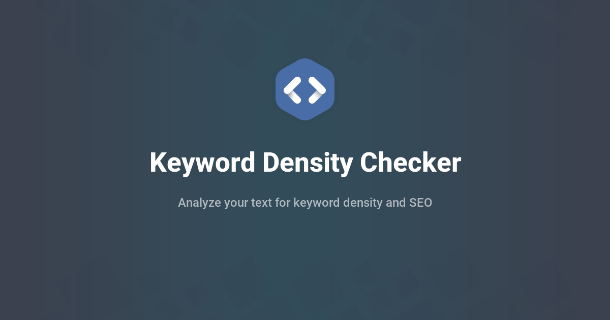 Keyword Density Checker - Free Online SEO Tool