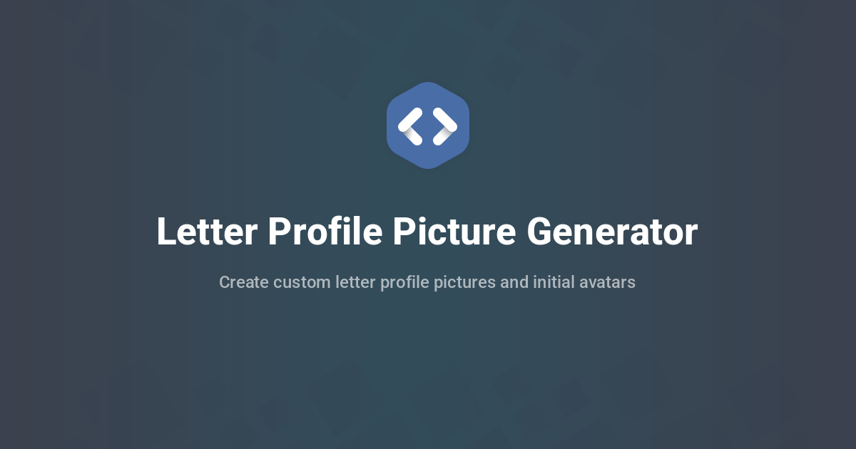 Letter Profile Picture Generator - Free Online Tool