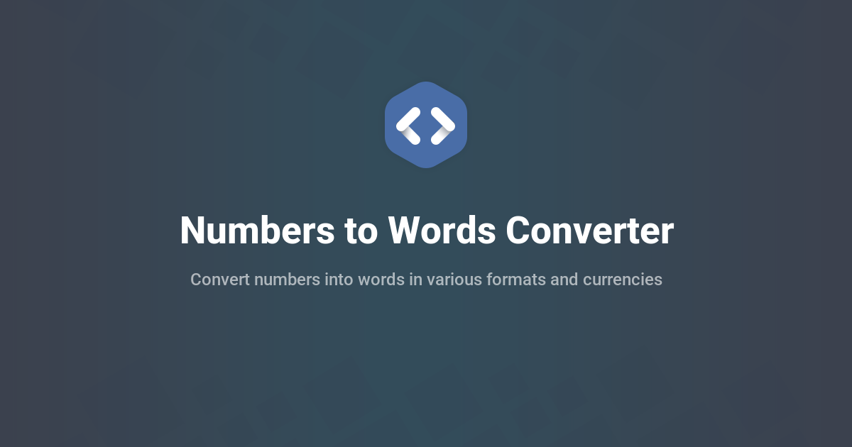 Numbers to Words Converter - Online Tool