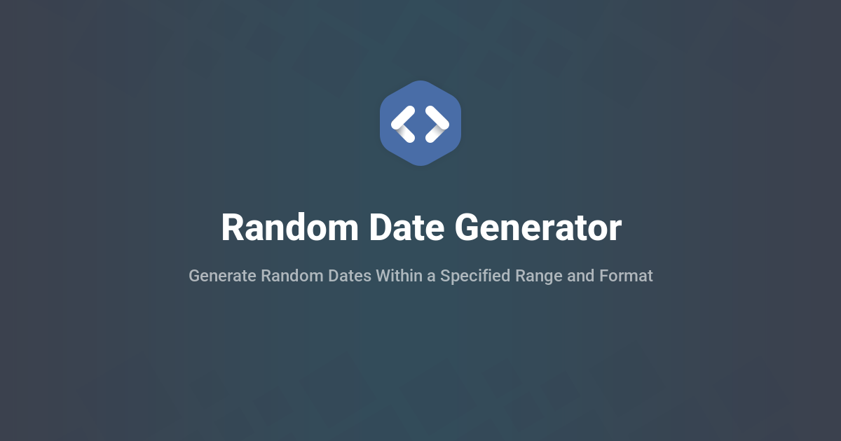 Random Date Generator - Online Tool