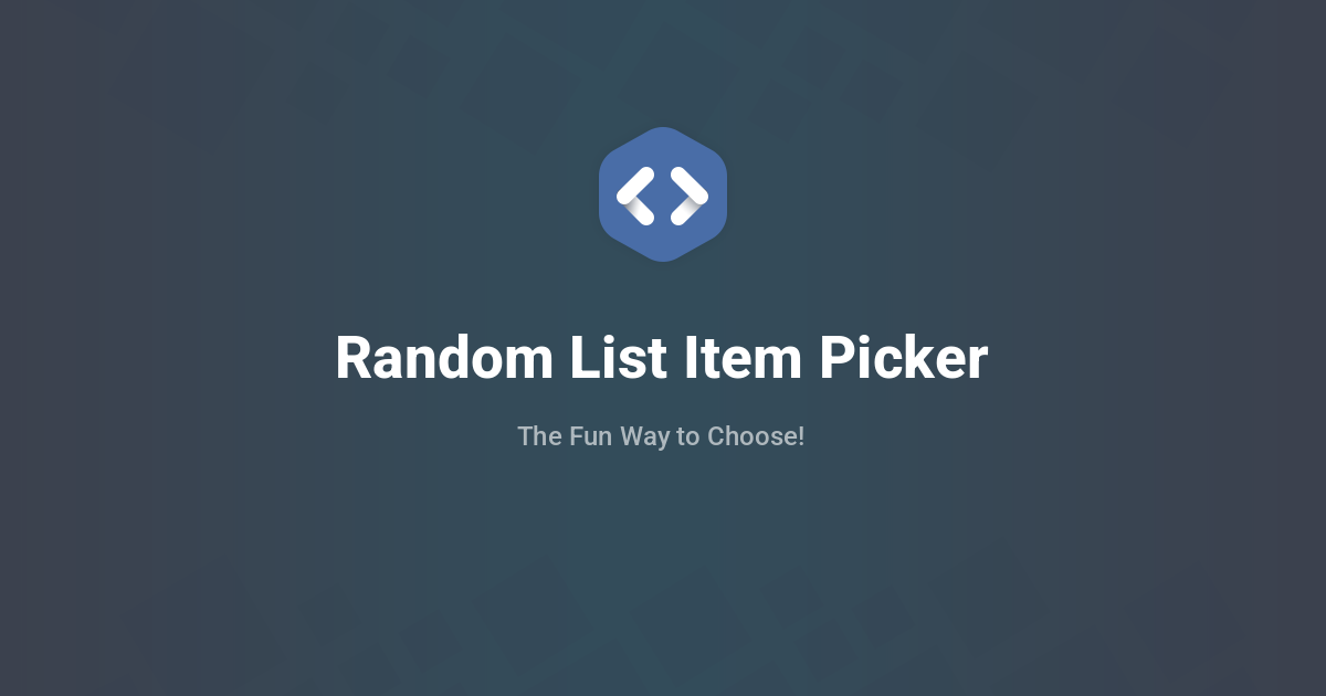 Random List Item Picker - The Fun Way to Choose!