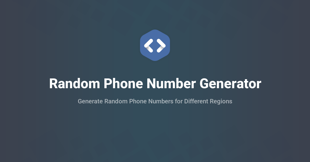 Random Phone Number Generator - Online Tool