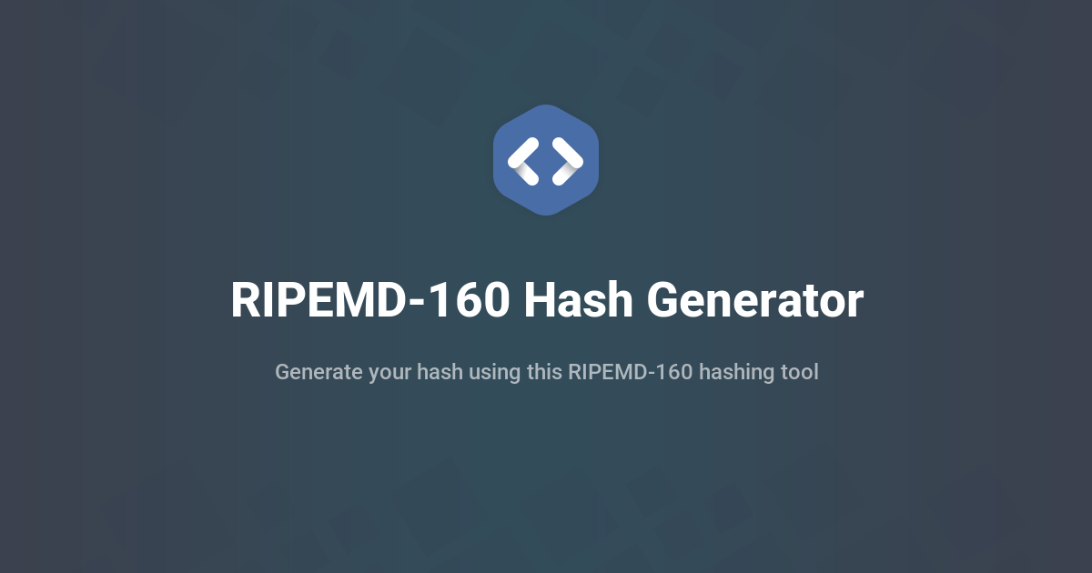 RIPEMD-160 Hash Generator