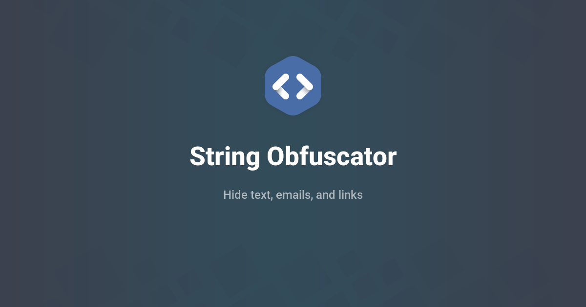 String Obfuscator - Hide Text & Emails Online