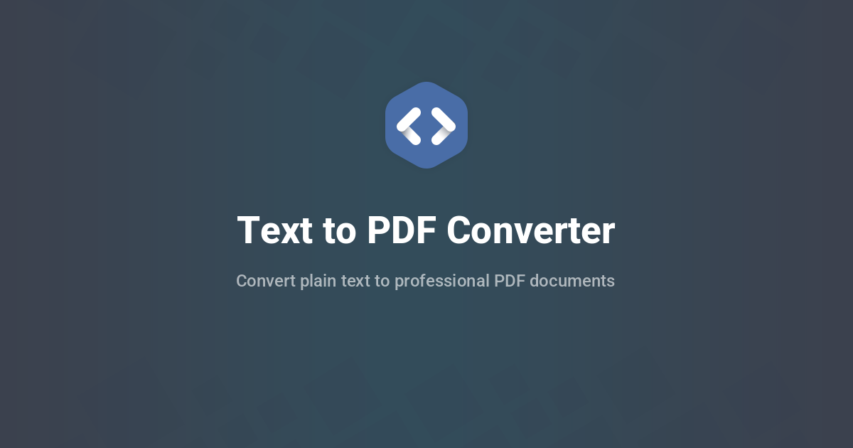 Text to PDF Converter - Free Online Tool