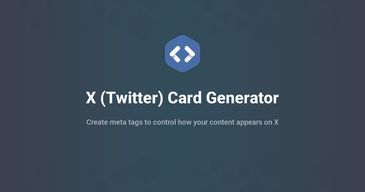 X (Twitter) Card Generator - Free Online Tool